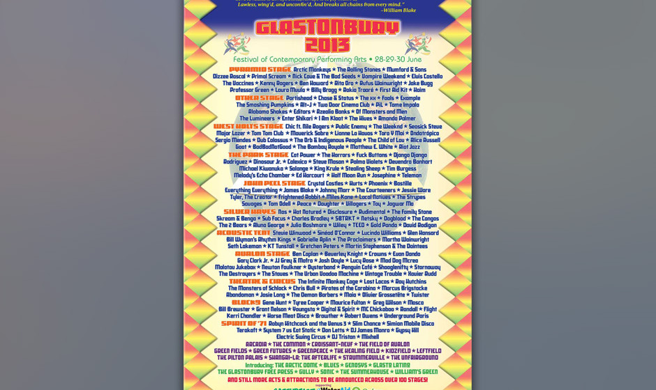 Glastonbury Festival 2013: Rolling Stones, Mumford And Sons, Arctic ...