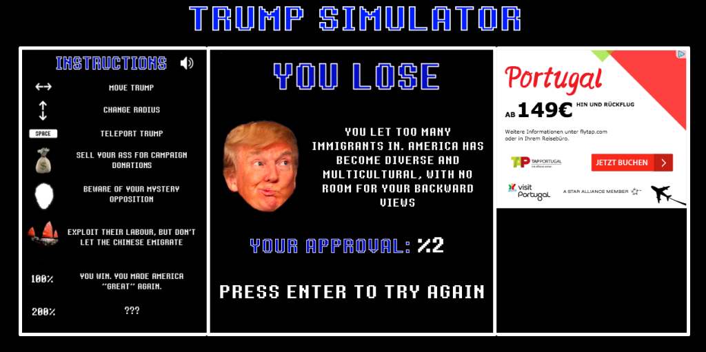 Werft einen Blick in den Kopf von Donald Trump mit dem „Trump Simulator ...