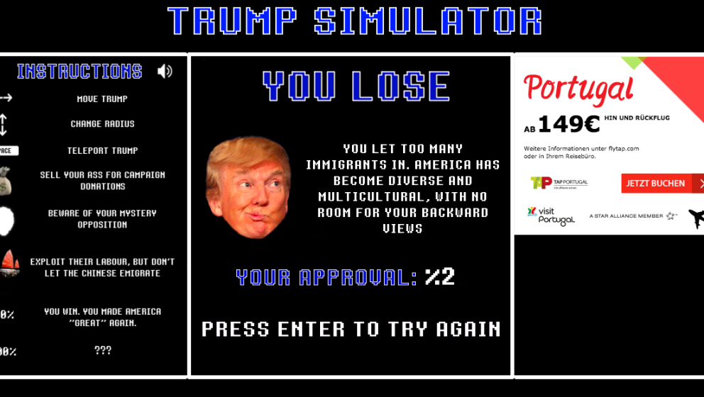 Werft einen Blick in den Kopf von Donald Trump mit dem „Trump Simulator ...