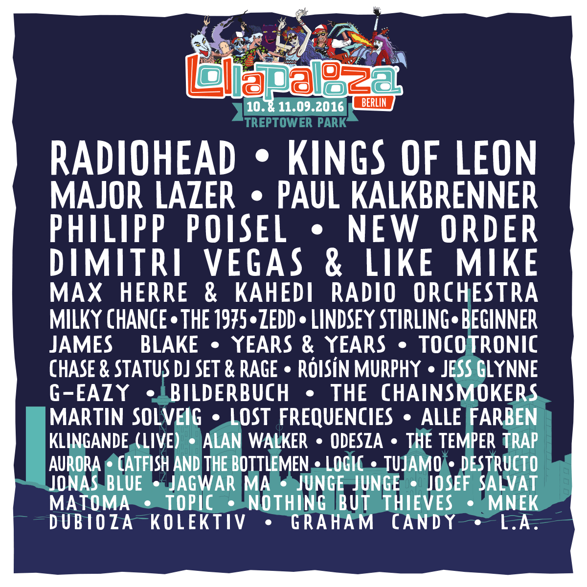 Lollapalooza Berlin 2016: Alle Bands im Line-up, VIP-Tickets