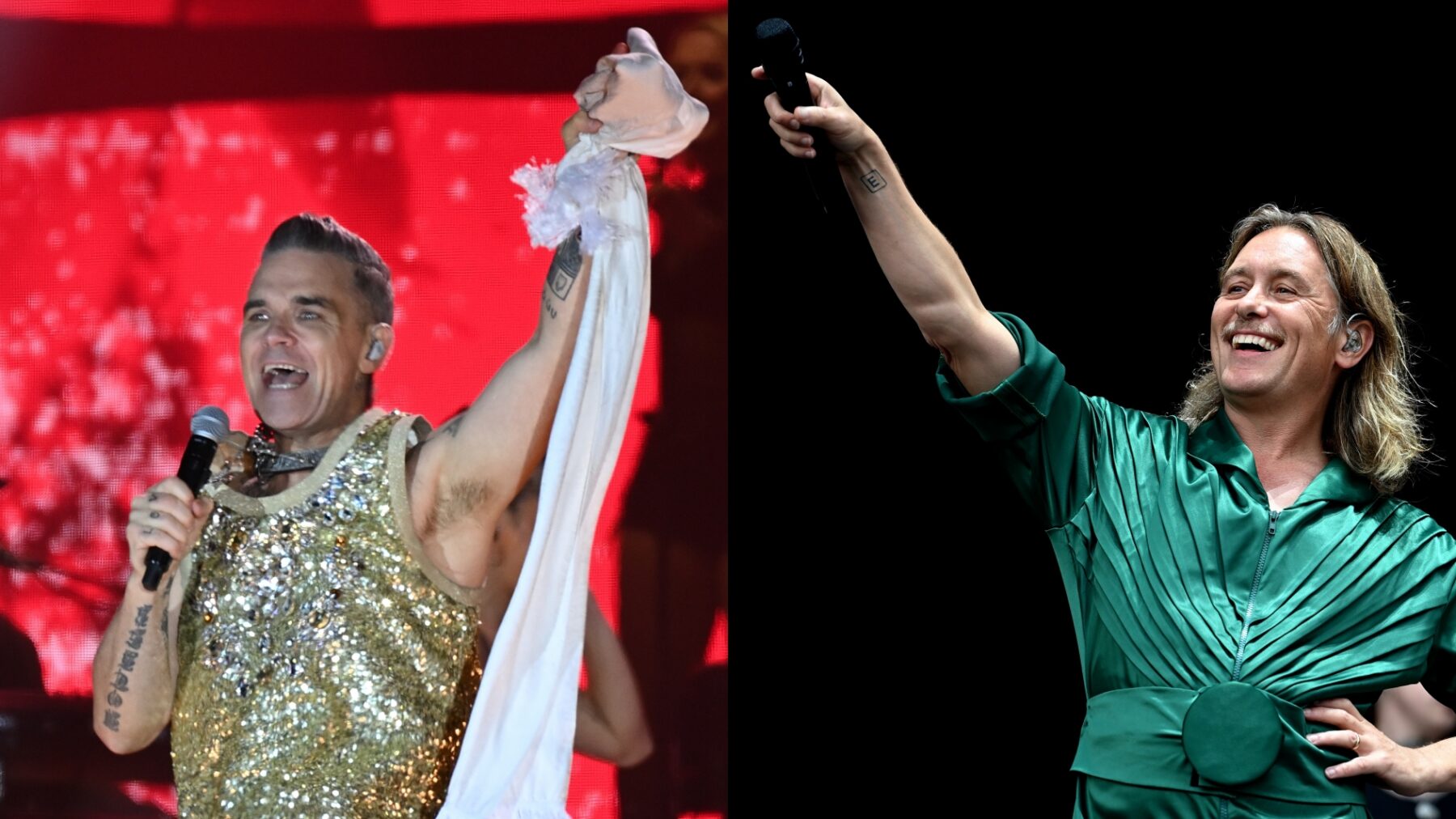 Robbie Williams mit Ex-Take-That-Kollege Mark Owen auf der Bühne (Video ...